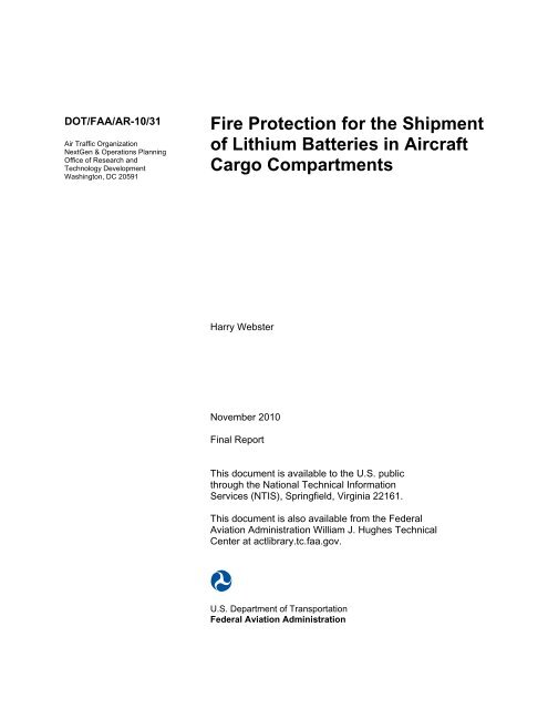 Final Report Template - Fire Safety Branch - FAA