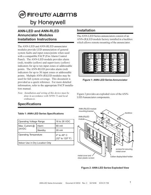 ANN-LED and ANN-RLED Annunciator Modules ... - Fire-Lite Alarms