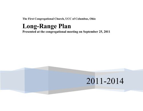 Long-Range Plan - The First Congregational Church