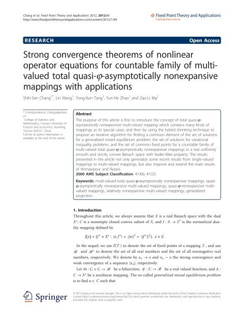 Pdf Fixed Point Theory And Applications