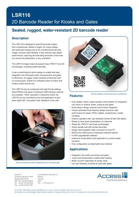 LSR116 Datasheet - Access IS