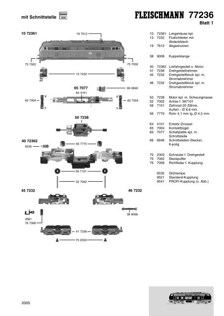 Ersatzteilblatt - Fleischmann