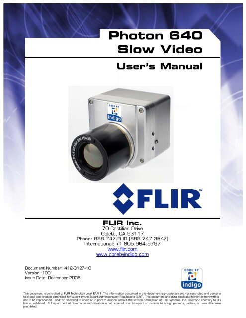 Photon 640 Slow Video User's Manual - Flir Systems