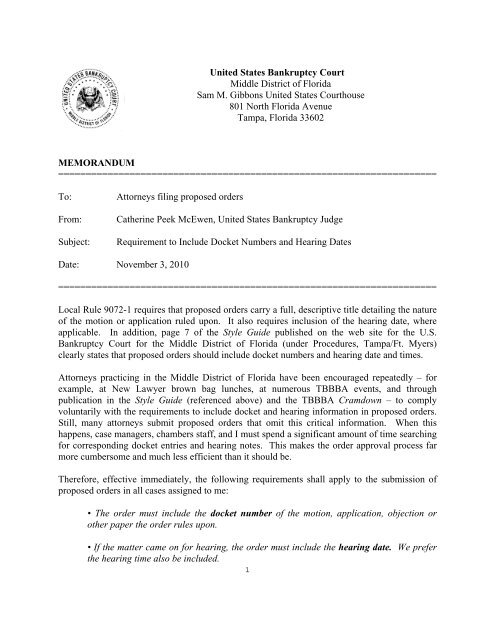 Proposed Orders - Middle District of Florida