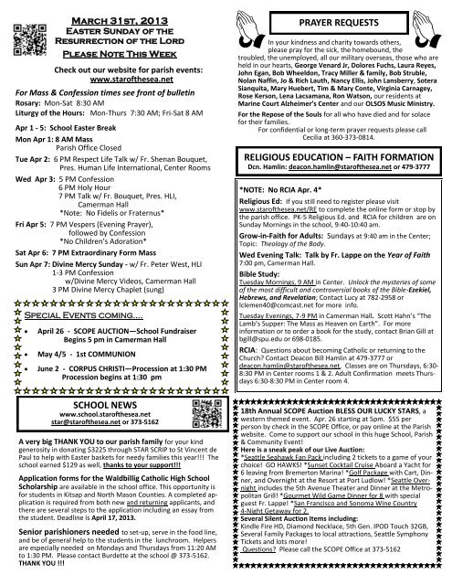 prayer requests religious education ? faith formation ... - Flocknote