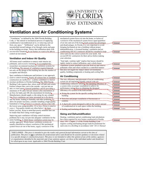 Ventilation and Air Conditioning Systems - Florida Building Code ...