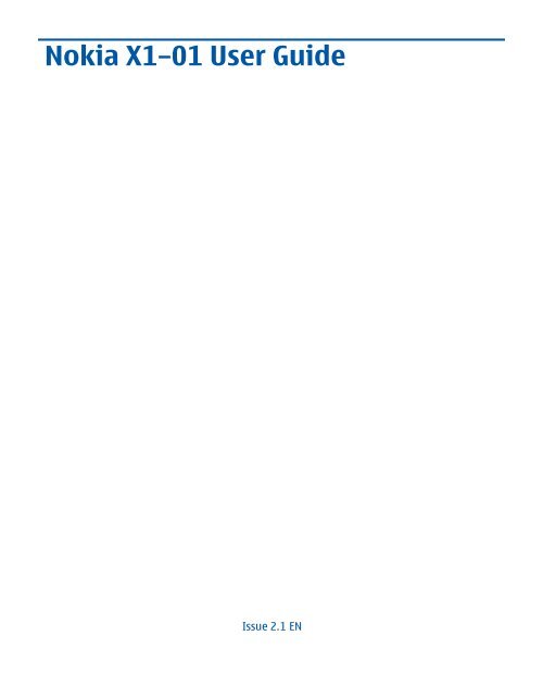 Nokia X1–01 User Guide