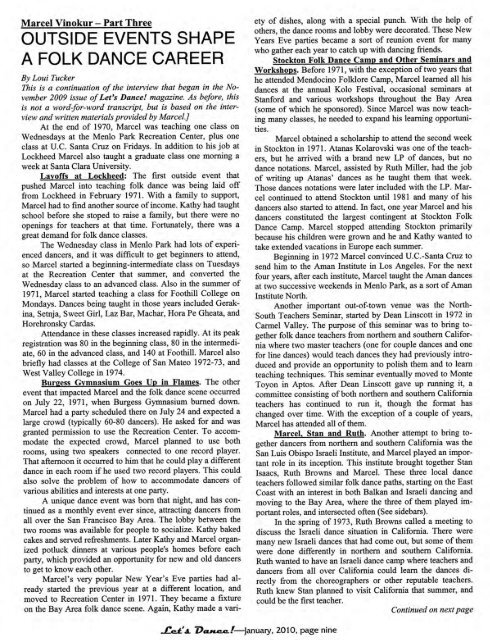 Vinokur, Marcel - Folk Dance Federation of California