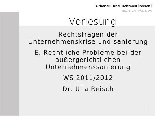 E. Rechtliche Probleme bei der außergerichtlichen ...