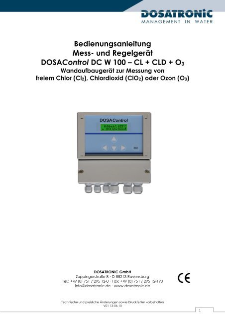 DOSAControl Serie DCW 100 - DOSATRONIC GmbH