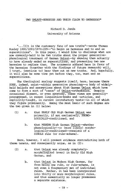 Richard D. Janda University of Arizona In this paper, I would like to ...