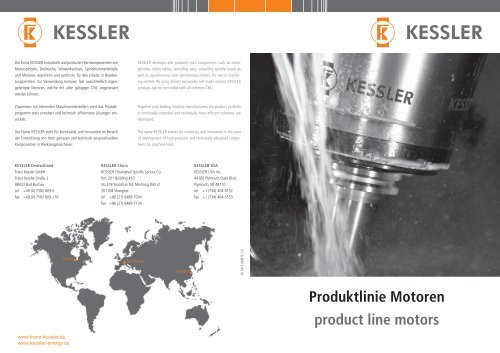 Produktlinie Motoren product line motors - Franz Kessler