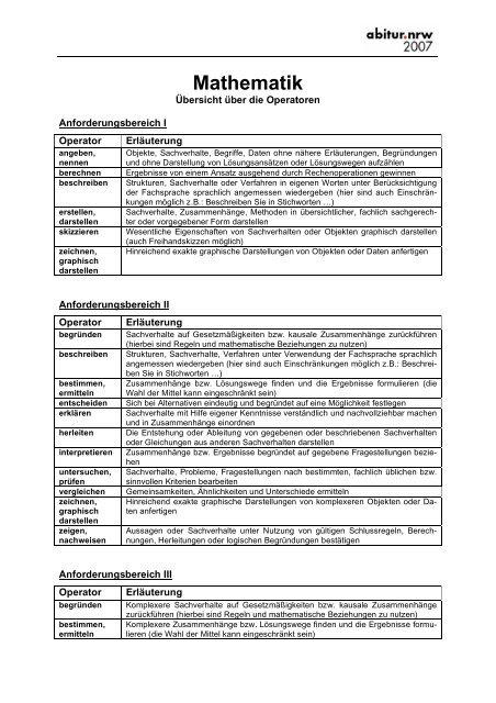 Mathematik - Standardsicherung NRW