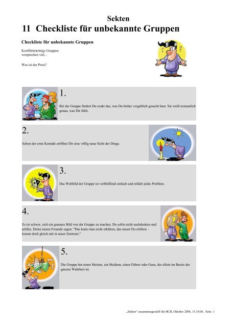 Sekten Checkliste Sekten Checkliste – SPJV