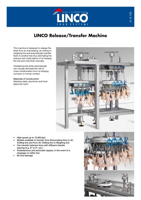LINCO Release/Transfer Machine