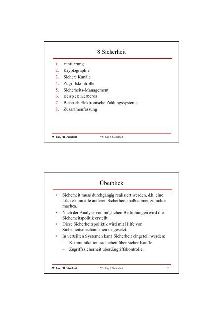 Zusammenfassung Kapitel 8