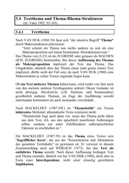 Vater Textthema Thema Rhema