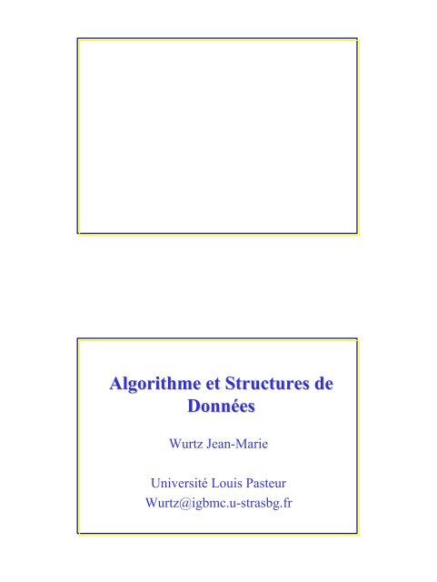 Algorithme et Structures de Données