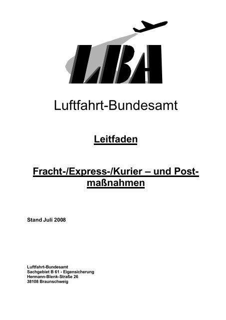 Leitfaden Luftfrachtsicherheit - SDV Geis