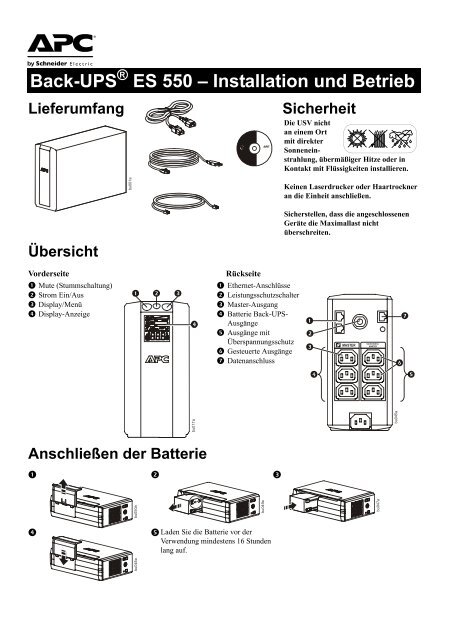 Back-UPS ES 550 – Installation und Betrieb - APC Media