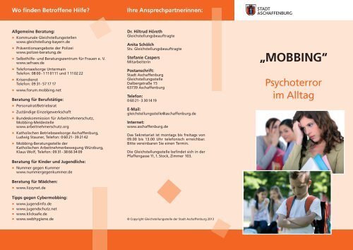 Mobbing (PDF, 3 MB) - Stadt Aschaffenburg