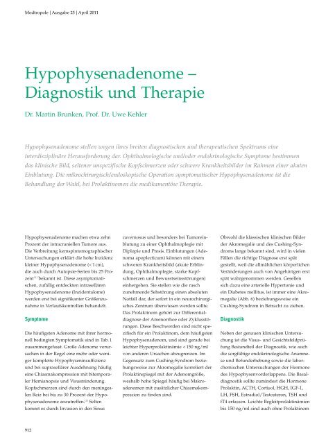 Hypophysenadenome – Diagnostik und Therapie - SciVal