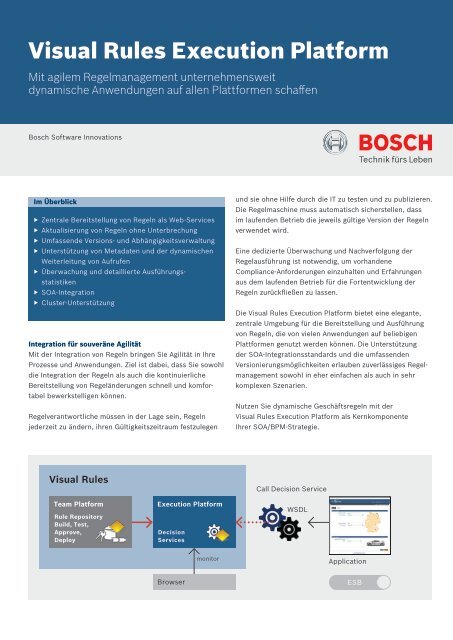 Visual Rules Execution Platform - Bosch Software Innovations