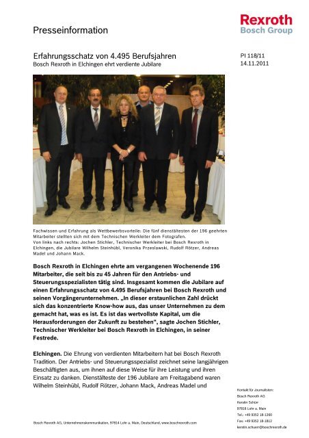 Presseinformation - Bosch Rexroth