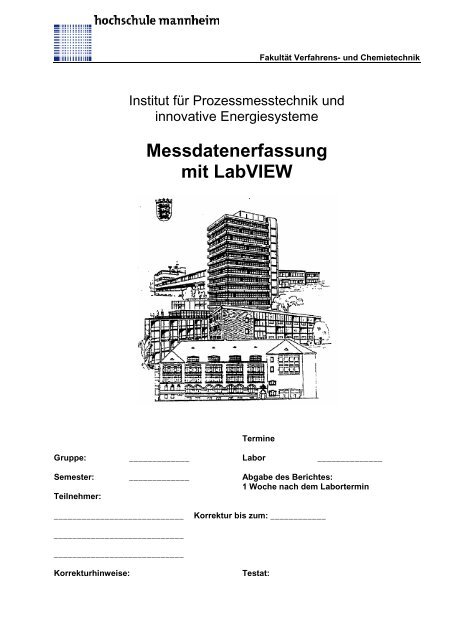 Messdatenerfassung mit LabVIEW - Fakultät für Verfahrens- und ...