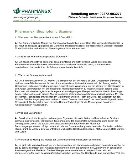 Pharmanex Biophotonic Scanner