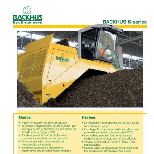 Dados técnicos / Características técnicas - Backhus