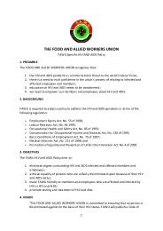 Head Office - Food and Allied Workers Union