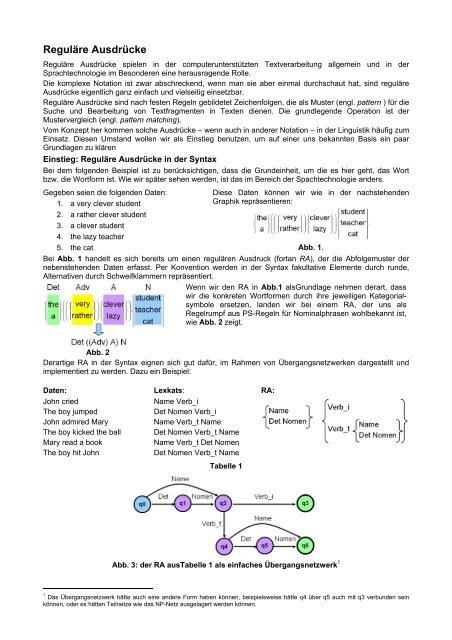 Reguläre Ausdrücke