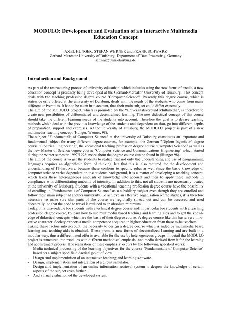 MODULO: Development and Evaluation of an Interactive Multimedia ...