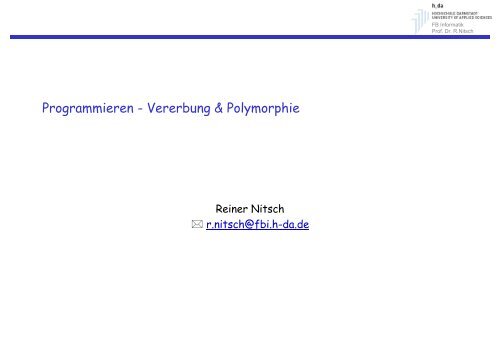 Programmieren - Vererbung & Polymorphie