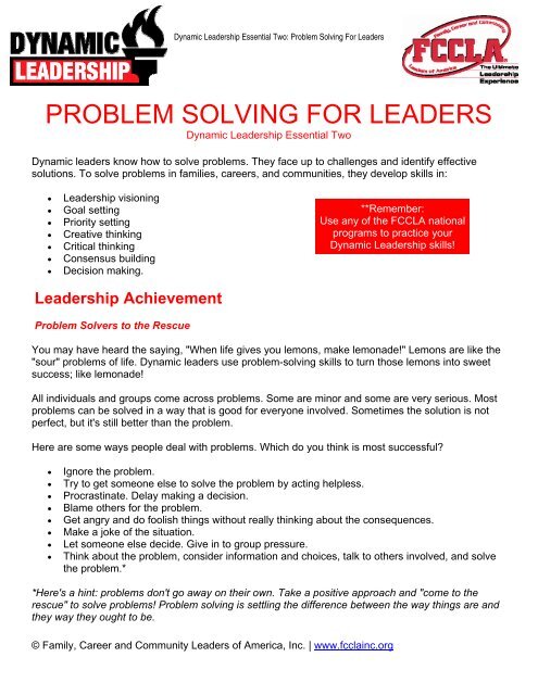 Dynamic Leadership Fccla