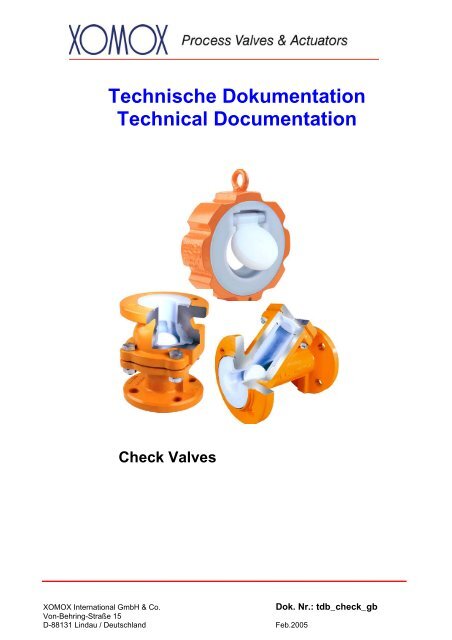 XOMOX Fully Lined Check Valves