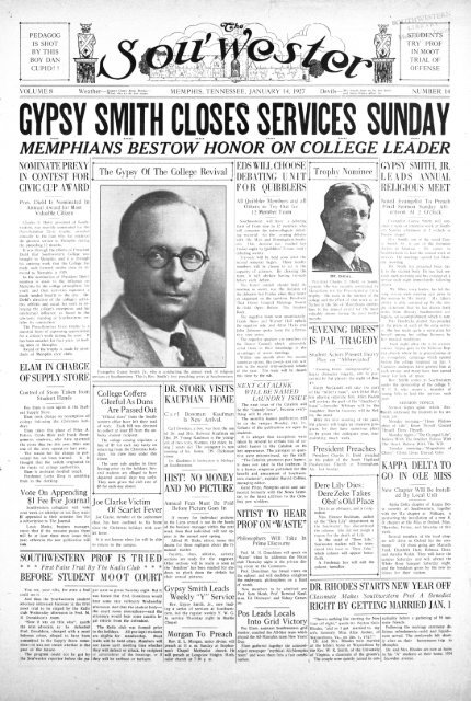 GYPSY SMITH CLOSES SERVICES SUNDAY - Dlynx at Rhodes ...