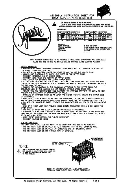 ASSEMBLY INSTRUCTION SHEET FOR B451—57P/57R/57S ...