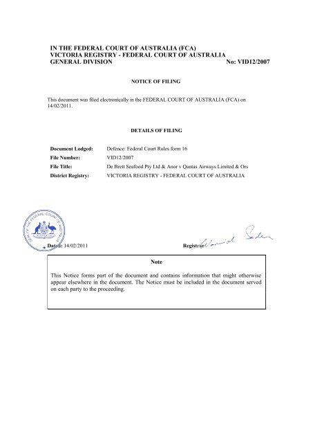 Defence To 5th Amended Statement Of Claim By 2nd Respondent defence-to-5th-amended-statement-of-claim-by-2nd-respondent