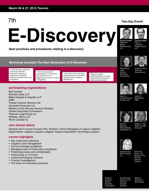 E-Discovery - Federated Press