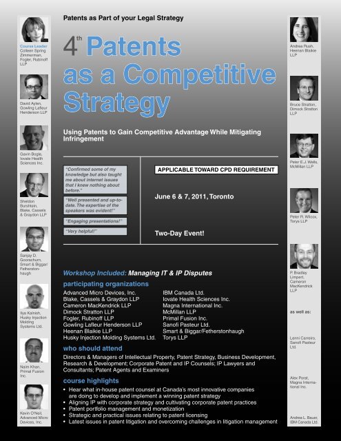 Patents as a Competitive Strategy - Federated Press