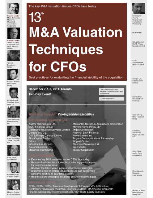 M&A Valuation Techniques for CFOs - Federated Press