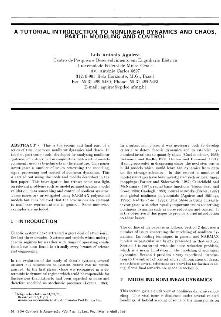 A TUTORIAL INTRODUCTION TO NONLINEAR DYNAMICS ... - SBA