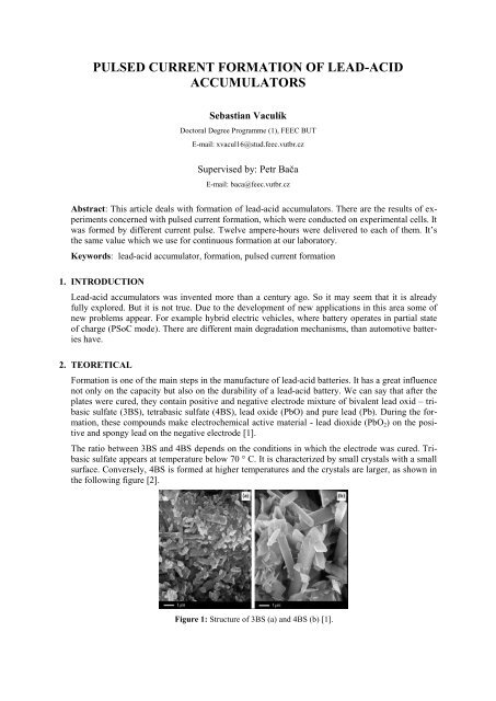 PULSED CURRENT FORMATION OF LEAD-ACID ACCUMULATORS