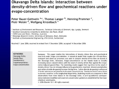 variable density groundwater flow - FEFlow