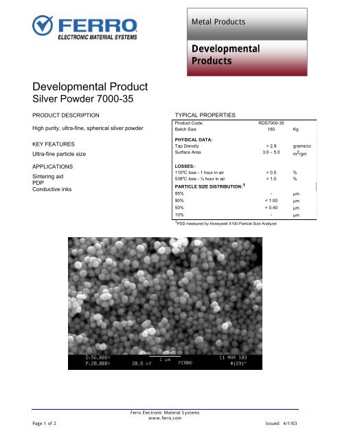 Silver Powder #7000-35 - Ferro