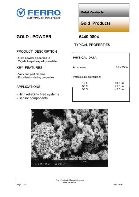GOLD - POWDER - Ferro