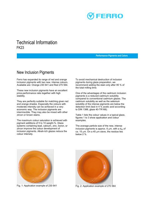 New Inclusion Pigments Brochure - Ferro