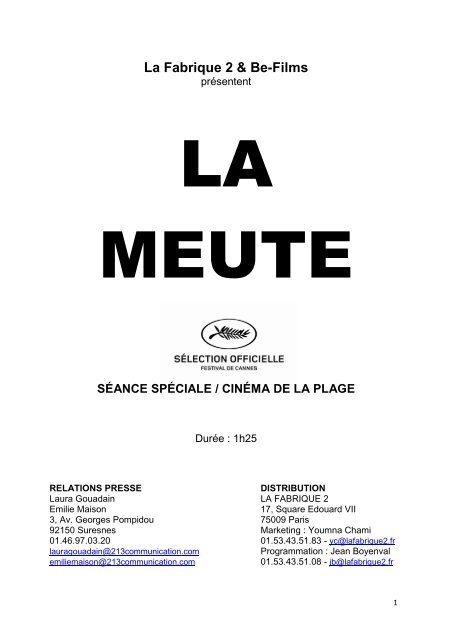 note d'intention du réalisateur - Cannes International Film Festival